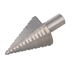 Utoolmart Step Drill Bit HSS 5mm to 35mm 13 Step Size Titanium Coated Straight Flutes Round Shank for Metal Wood Plastic Silver 1pcs