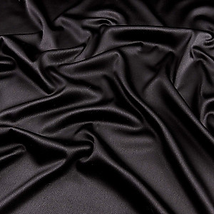 Stretch L'Amour Satin Black, Fabric by the Yard