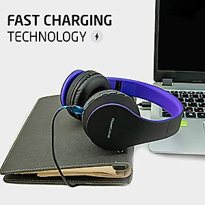 PowerLocus Rose Gold Bluetooth Headphones with Black/Purple Bluetooth Headphones