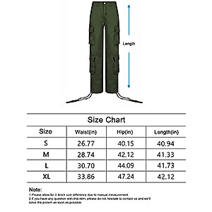 NCXFTP Cargo Pants Women, High Waist Cargo Pants Women Baggy Cargo Pants for Women Multiple Pocket Jogger Straight Wide Leg Parachute Pants Y2K Green