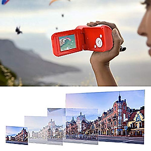 Digital Video Camera, 2.0 Inch TFT Color Display Screen Video Camera, 16X Kids Camera with USB Port, for Adults, Elderly, Children(Red)
