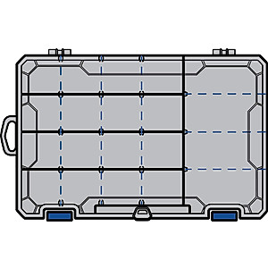 Flambeau Outdoors Zerust MAX 4004ZM Tuff Tainer-Partial Bulk Storage Compartment Section, 20 Compartments and 15 Removable Dividers-11" L x 7.25" W x 1.75" D-Fishing and Tackle Storage Utility Box