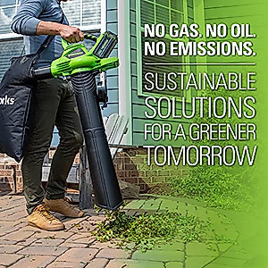 Greenworks 40V (185 MPH / 340 CFM) Brushless Cordless Blower / Vacuum, 4.0Ah Battery and Charger Included