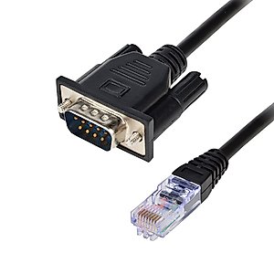 LFHUKEJI RJ45 to RS232, DB9 9-Pin Serial Port Male to RJ45 Female Cat5 Ethernet LAN Console 3.3Ft