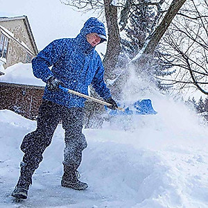 MTB Lightweight Snow Shovel Snow Pusher, Pack of 2 Sets, Blue, 52-in Long with Aluminum Handle and 22 inch x 10 inch Poly Blade