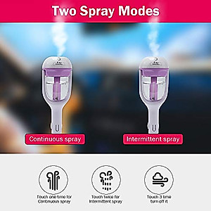 XSUPER Car Humidifier Aromatherapy Essential Oil Diffuser, Portable Mini Purifier Aroma Freshener Diffuser with 180 Degree Rotation, 12V 1.5W Personal Car Purifier Humidifier
