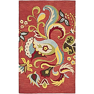 SAFAVIEH Blossom Collection 6' x 9' Rust / Multi BLM680B Handmade Premium Wool Area Rug