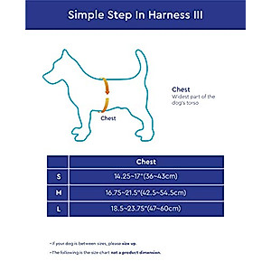 Gooby Simple Step in III Harness - Blue, Medium - Small Dog Harness with Scratch Resistant Outer Vest - Soft Inner Mesh Harness for Small, Medium Dogs