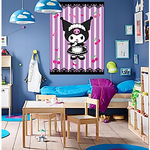 Kuromi Birthday Party Supplies, Kuromi Party Games for Boys Girls, Large Poster 24PCS Stickers for Kuromi Birthday Favors Decorations