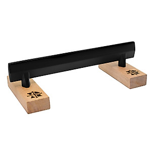 Teak Tuning Straight Fingerboard Rail - Guard Rail Edition - Black Colorway - Metal Rail, Wooden Feet - 6.5" Long, 0.75" Tall - Prolific Series