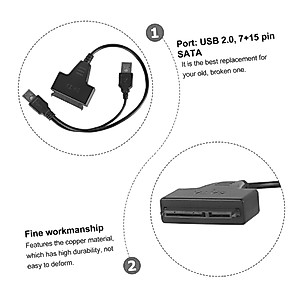 KOMBIUDA Hard Drive Cable USB to Connector Adapter USB Cables Laptop Hard Drive USB connectors USB to Wire USB to 3. 5 USB to Data Line to USB Cable USB a Cable Hard Disk Converter Copper