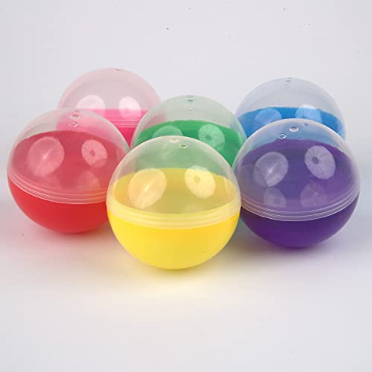 Vending Machine Capsules - 3.9 Inch Empty Plastic Capsules - 12 Pcs Clear-Colored Round Capsules - 100 mm Toy Capsules - Empty Capsule Balls for Prizes - Candy Hunt Containers - Bath Bombs Molds
