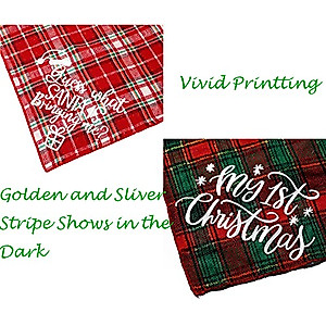 Christmas Bandana for Dogs,2 Pack Plaid Dog Bandanas Set for Xmas Holiday