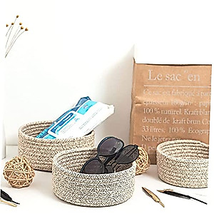 NUSITOU 3pcs Woven Storage Basket Storage Baskets Wicker Storage Bins Kids Storage Bins Woven Storage Organizer Flower Planter Basket Small Woven Baskets Woven Snacks Basket Manual