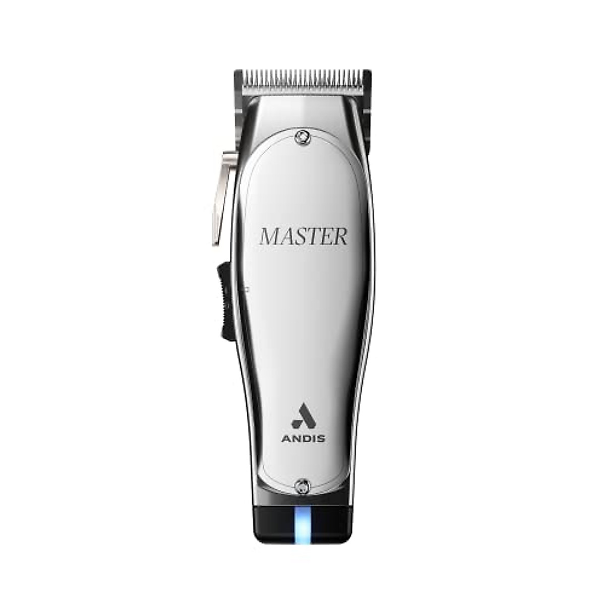Andis 12660 Professional Master Corded/Cordless Hair Trimmer, Adjustable Carbon Steel Blade Hair Clipper for Close Cutting, Chrome