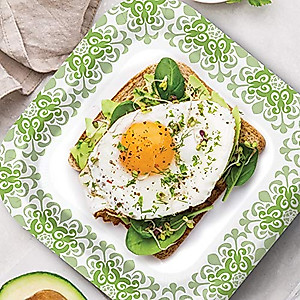 Glad Tabletop Square Disposable Paper Plates for All Occasions | Soak Proof, Cut Proof, Microwaveable Heavy Duty Disposable Plates | 50 Count (Pack of 1),Green