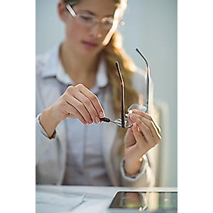 Mazzeo Hard Shell Glasses Case Kit With a Cleaning Cloth and Repair Tool For Men or Women (Black w Glasses)