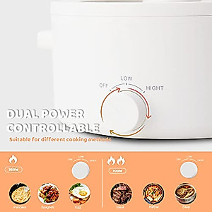 Olayks 3L Electric Pot for Cooking, Ceramic Glaze Non-Stick Shabu Shabu Pot Electric with Adjustable Power Control for Shabu Shabu, Noodles, Sauté, Soup, Steak, Stir Fry, Eggs