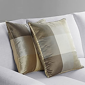 HPD Half Price Drapes Cushion Cover 18 x 18 Sheffield Silk Plaid - DS-SLK33-CC18PR - Pair, Sheffield