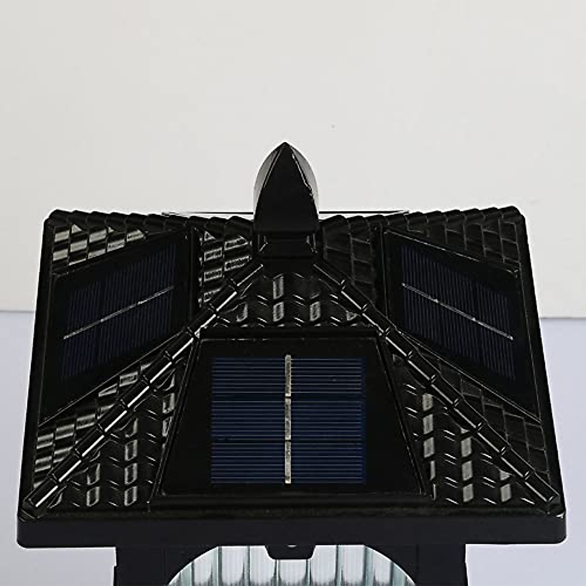 speesy Solar Personality Black Stigma Column Post Light Fixture,Outdoor Waterproof Garden Light Fixture,Die Cast Aluminum Square Lawn Pillar Lamp,Villa Garden Path Column Lamp