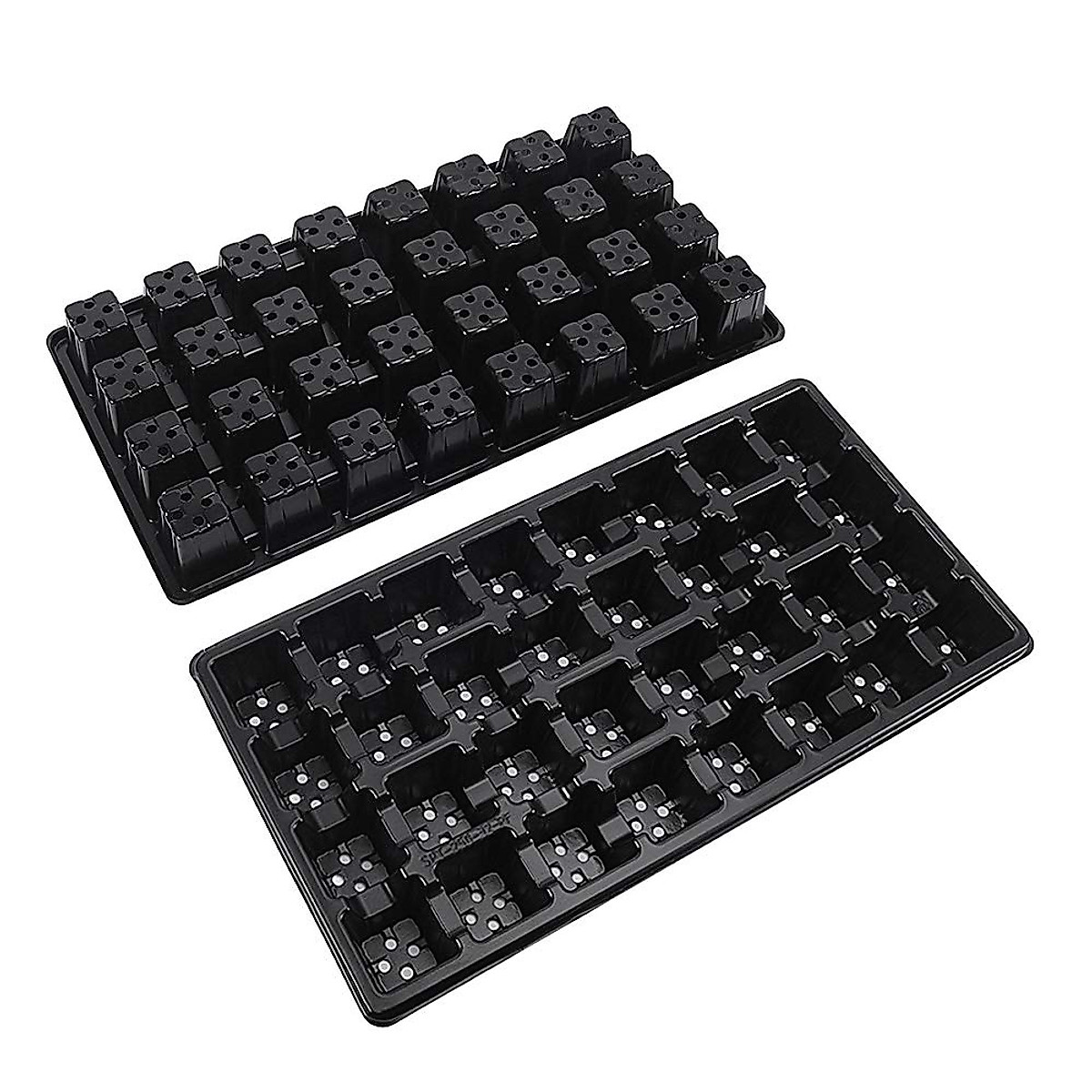 2 Sets 32 Cell Seed Starter Tray Plant Kit Extra Strength Starting Trays for Planting Seedlings, Propagation, Germination Plugs Seedling Planting Insert Plug Tray 2 of Each Cell Tray