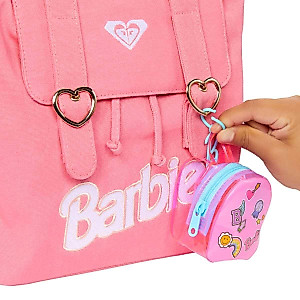 Barbie Clothes Set, School-Themed with Dress, 5 Acessories & Zippered Doll-Sized Backpack with Clip-On Ring