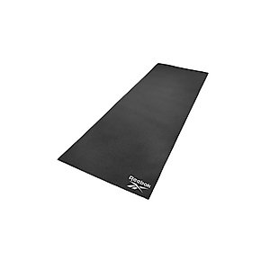 Reebok Yoga Mat - 4mm Thick Lightweight, Compact, Rollable, and Cushioned Supportive Workout Mat for Yoga, Pilates, and General Exercise & Fitness - Non Slip Yoga Mat with Grippy Texture - Black