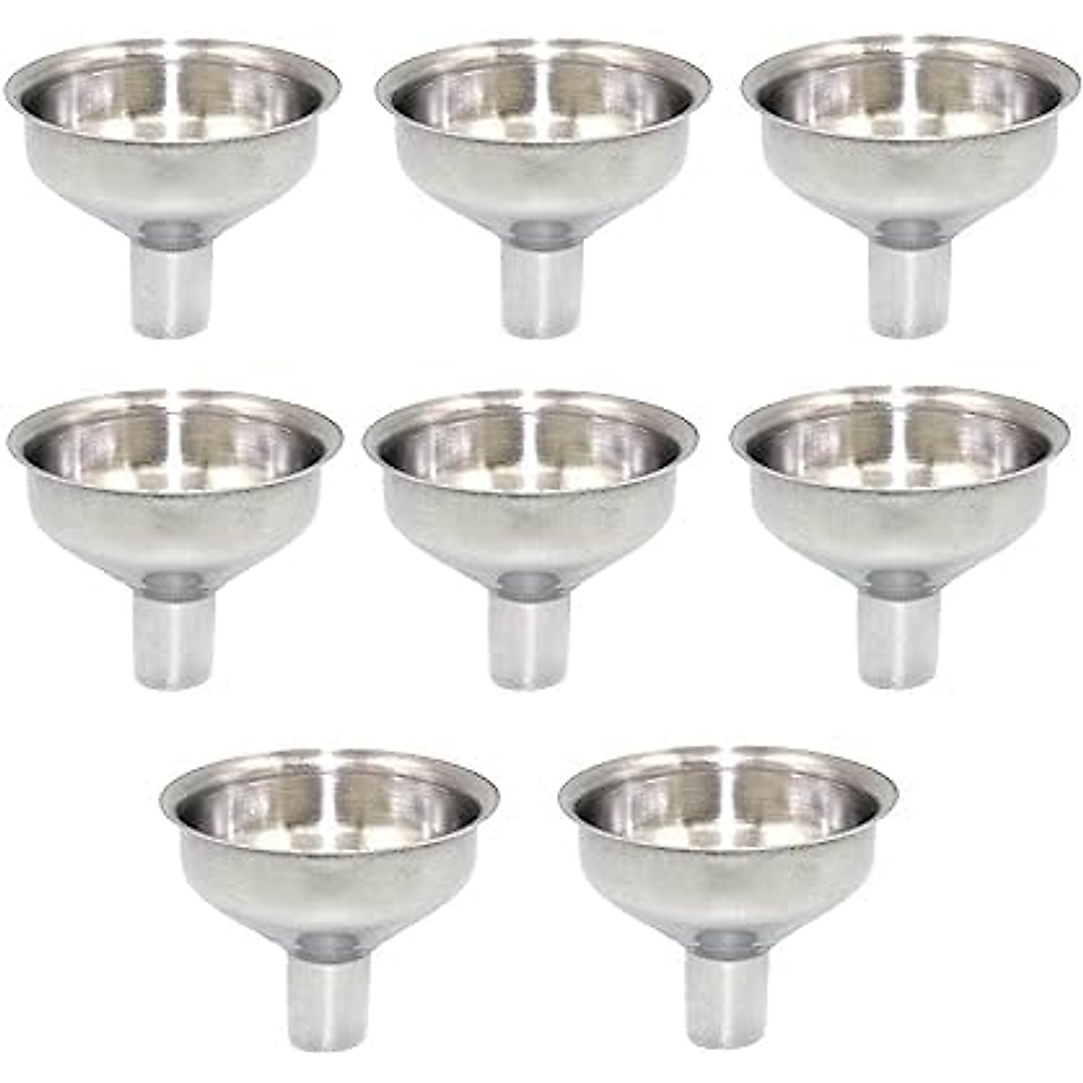 2Pcs Silver Small and Stainless Steel Funnel Suitable for Kinds of Hip Flasks Wine Pot Filler Attractive Design Funnels Specialty Tools and Gadgets 9MM