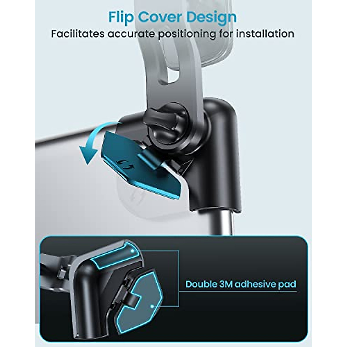 APPS2Car Magnetic Phone Mount for Tesla 3/Y, Tesla Phone Mount 【Flip Cover Design】【Double 3M Adhesive Pad】, Tesla Model 3/Y Accessories Strong Magnet Compatible with iPhone 14/13/12/Samsung All Phones