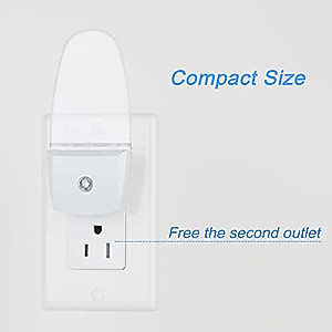 4 Pack Night Light Lamp with Dusk to Dawn Sensor, Plug in, Blue Led Night Light