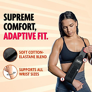 DMoose Wrist Straps for Weightlifting 12 and 18 Inches Thumb Loops with Wrist Support for Workouts Powerlifting Wrist Straps for Weight Lifting Men and Women Black II