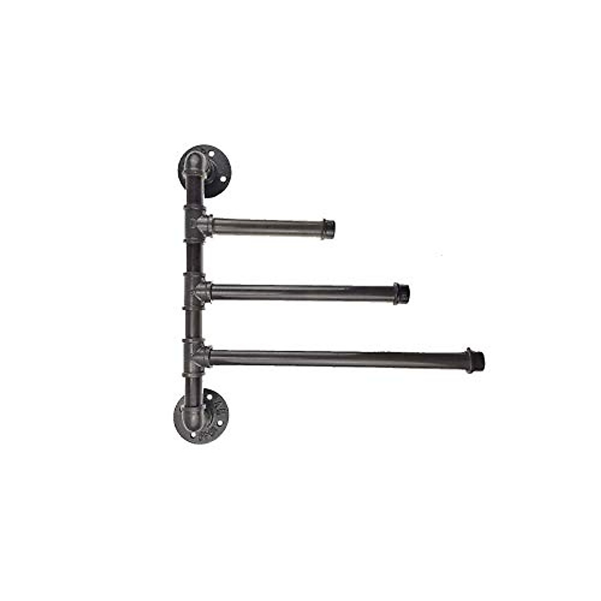 Kinmade Wall-Mounted Industrial 3-Arm Towel Bar Rack Heavy Duty Rustic Iron Pipe Towel Bar Rack Hardware for Kitchen Bathroom(Gray)