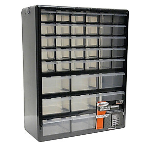 Homak Parts Organizer, Black, 39 Drawers