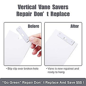 Blulu Vertical Blind Repair Tabs Kit Vane Savers Blind Repair Clip, Window Blinds Replacement Slats Parts, White