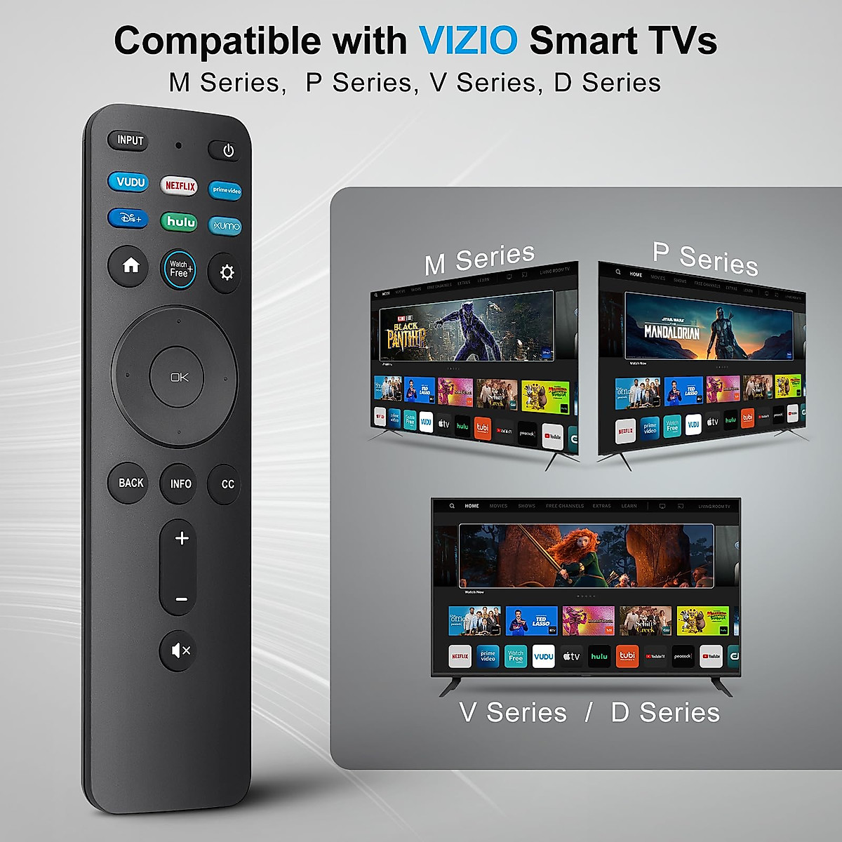 Universal Remote XRT260 for All VIZIO Smart TV Smartcast 4K P-Series V-Series D-Series M-Series XRT136 XRT140 XRT270 Remote Control Replacement