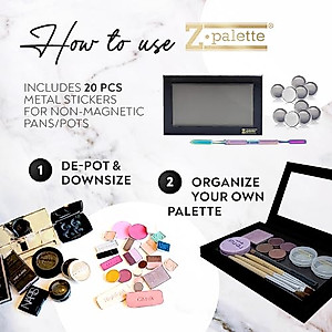 Z Palette Large Deep Black Empty Magnetic Makeup Palette with Clear Window