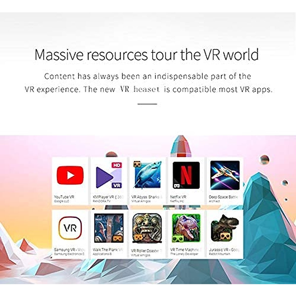 3D Virtual Reality Headset, 3D VR Glasses Viewer with Remote [Bluetooth] for iOS iPhone 13 12 11 Pro Max Mini X R S 8 7 Samsung Galaxy S10 S9 S8 S7 Edge Note/A 10 9 8 + Other 4.7-6.2" Cellphone, White