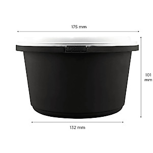 Karat Professional PP Tamper-Resistant Injection Molded Black Food Container with Clear Lid - Microwaveable Round Deli Containers with Lids, Perfect for Soup and Food (52oz)