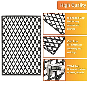 GRISUN Grill Grates for Pit Boss 820 Series, Pro Series 850 Wood Pellet Grills, Heavy Duty Cast Iron Grill Grids for Pit Boss 820 Deluxe Grill, 2 PCS