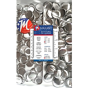 100 Buttons to Cover - Made in USA - Self Cover Buttons with flat backs - size 45 with Tool