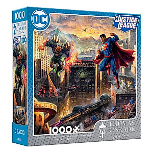 Ceaco - Thomas Kinkade - DC Comics - Superman Man of Steel - 1000 Piece Jigsaw Puzzle