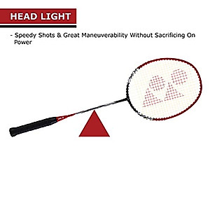 YONEX Nanoray 6000I G4 - U Aluminium Strung Badminton Racket with Full Racket Cover (Red) | for Intermediate Players | 92 Grams | Maximum String Tension - 24lbs
