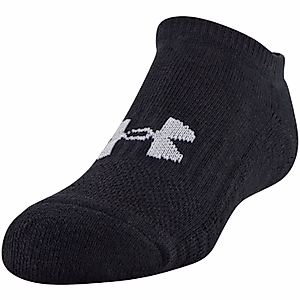 Under Armour Youth Training Cotton No Show Socks, Multipairs , Black (6-Pairs) , Small