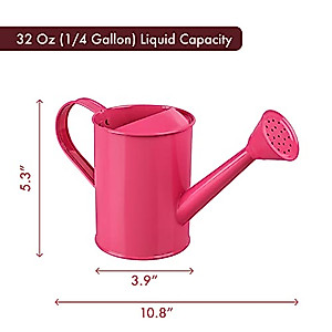 Homarden Watering Can for Kids - Play Time or Practical Use - Childs Metal Watering Can - Small Water Can for Boys and Girls, Perfect for Easter Gift - 32 oz (Pink)