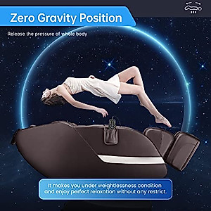 BestMassage Electric Shiatsu Chair Recliner with Built-in Heat Therapy Foot Roller Airbag Massage System SL-Track Stretch Vibrating Audio for Home Office,Black, Brown