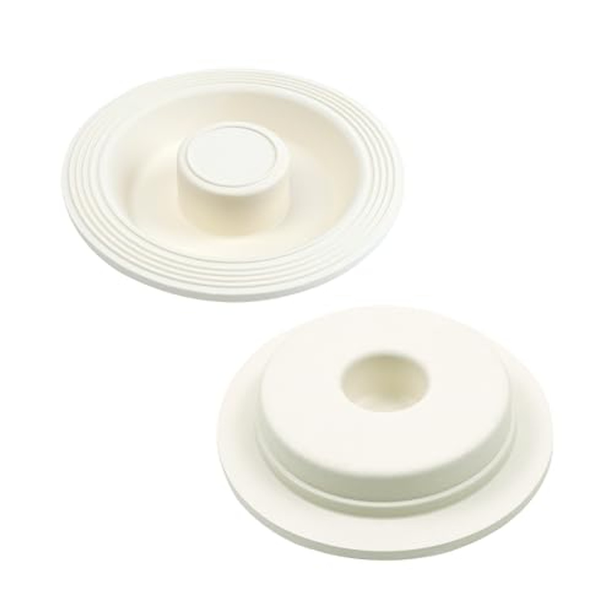 Faotup 2Pcs White Rubber Sink Stoppers Bathtub Stoppers Sink Stopper for Bathroom Laundry Drain Sink Stoppers Universal, 4.01"x4.01"x0.98"