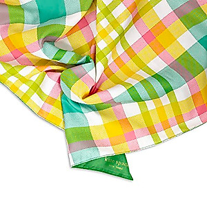 Kate Spade New York Foldable Picnic Blanket, Large Outdoor Blanket Fits Up to 4 Adults, Portable Blanket for Camping or Beach, Garden Plaid