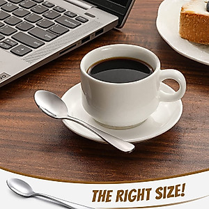 yasheng Mini 18/10 Stainless Steel Bistro Spoon 12.5 cm (4.9 Inch), Set of 6