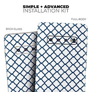 DesignSkinz Navy & White Seamless Morocan Pattern V2 Protective Vinyl Decal Wrap Skin Cover Compatible with The Samsung Galaxy S20 (Screen Trim & Back Glass Skin)