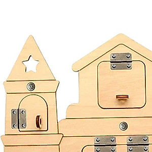 Almencla DIY Wooden Toy Sensory Board Pieces for Toddlers Kids Early Educational Toys Developmental Toys Smooth and Birthday Gift, Castle